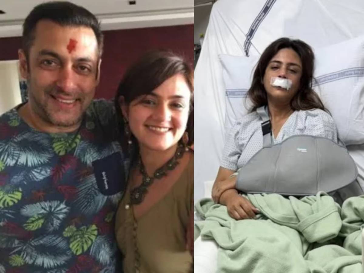 'ओठांना पट्टी, पायाला प्लास्टर.....' सलमान खानच्या बहिणीचा भीषण अपघात ...