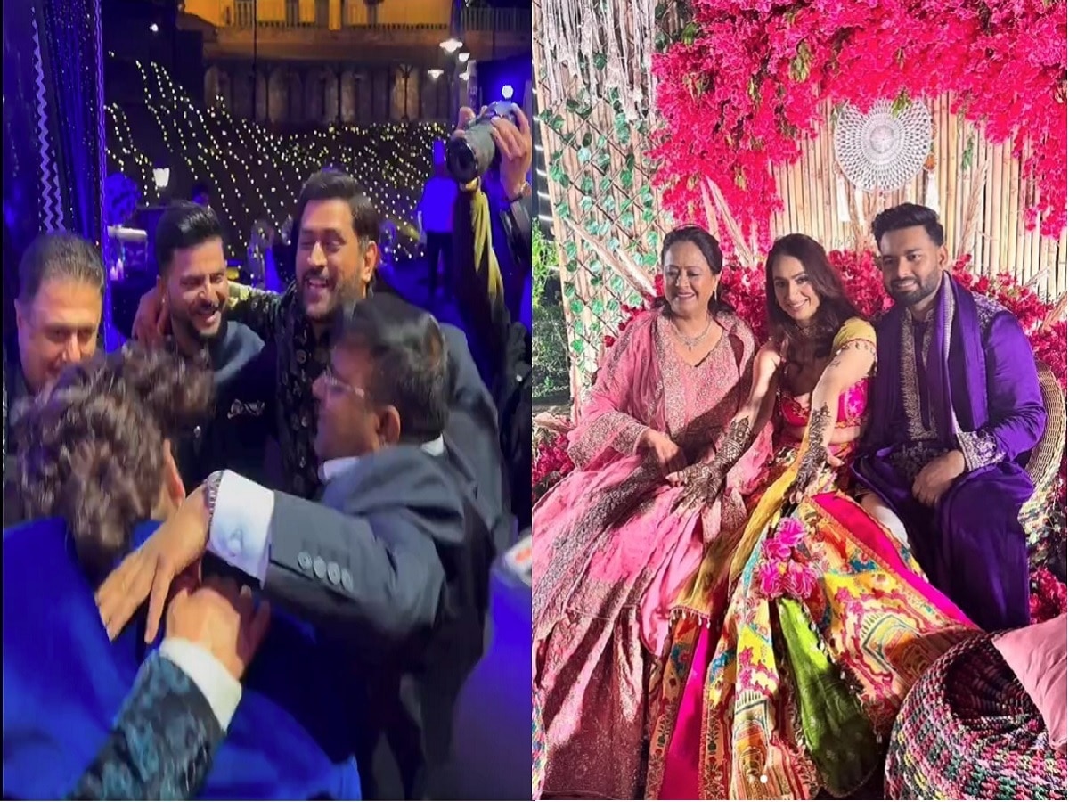 ms dhoni and suresh raina dance on punjabi song in rishabh pant sister ...