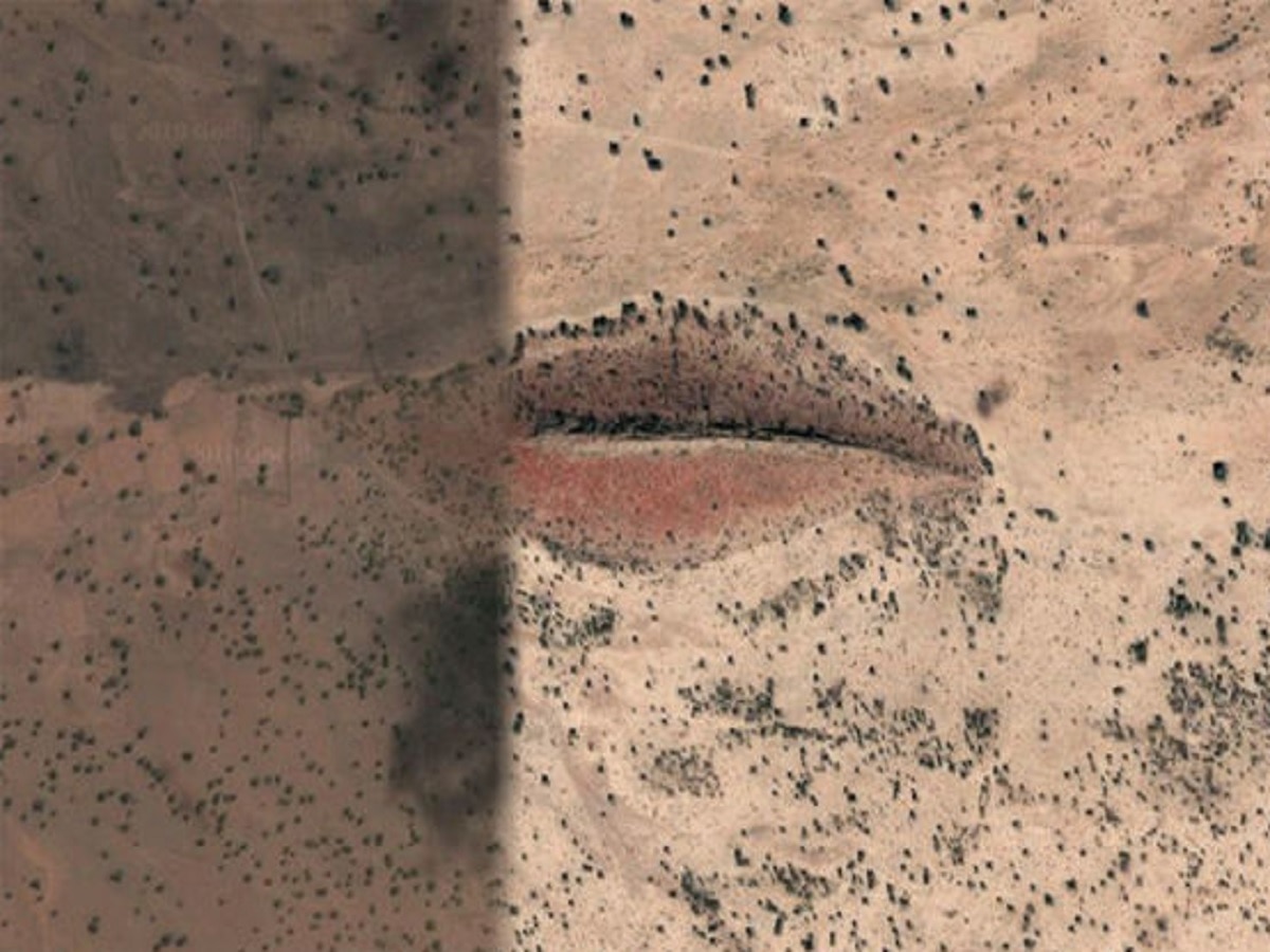 Landlocked Lips On Earth A mysterious figure spotted from space on the ...