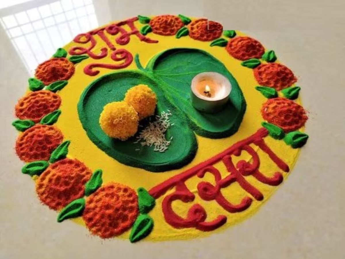 happy dussehra 2025 festival easy dasara theme rangoli simple design ...
