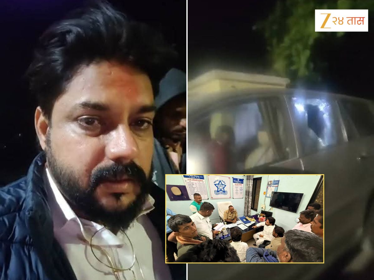 OBC Leader Mangesh Sasane car attacked in Beed | ओबीसी नेते मंगेश ससाणे ...