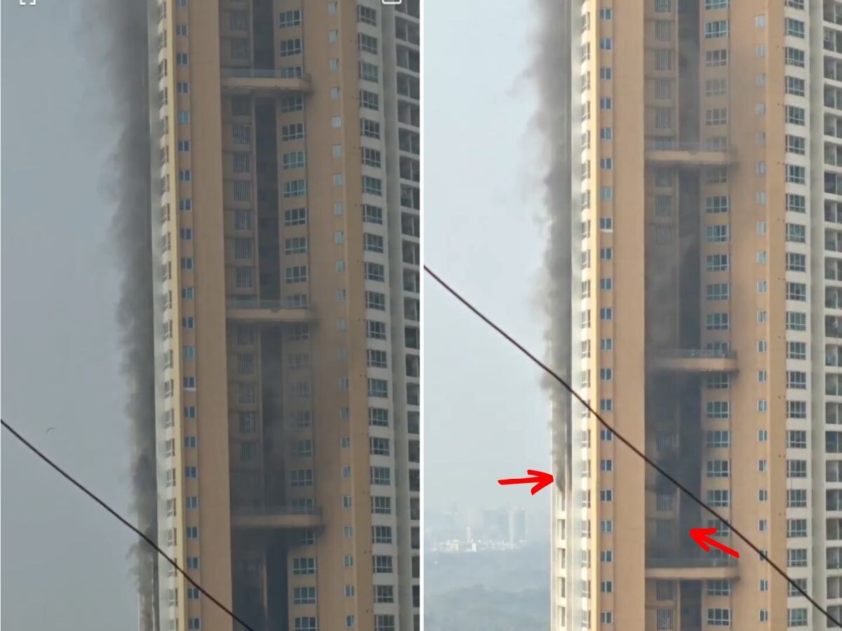 Goregaon Massive Fire at DB Wood 45 floor building fire breaks at 9th ...